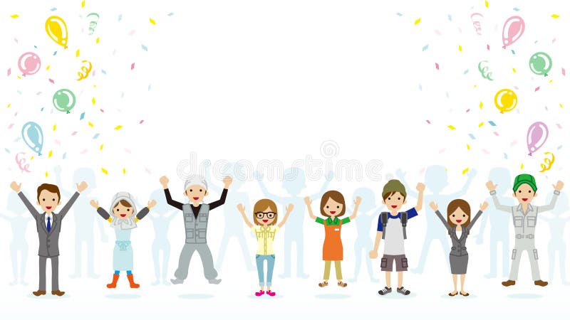 Celebrating people stock vector. Illustration of gesturing - 56721155