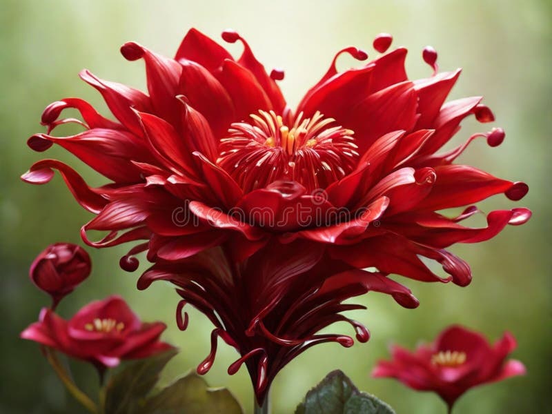 Celebrating with Red Heart Flower Stock Photo - Image of flower, love ...