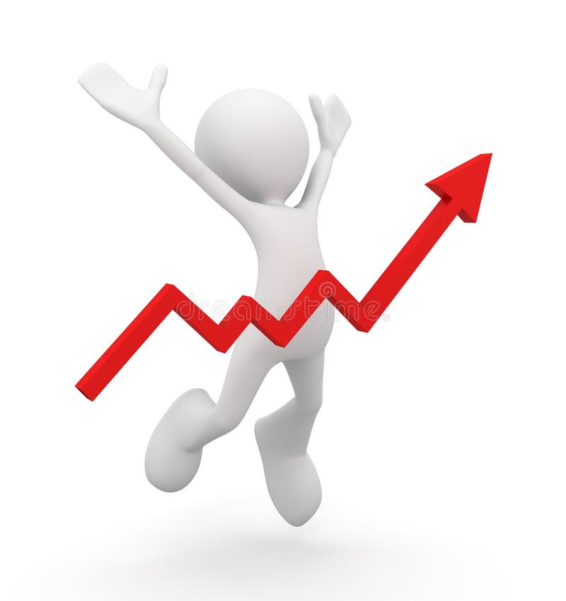 Celebrating Rising Graph Concept 3d Illustration Stock Illustration ...