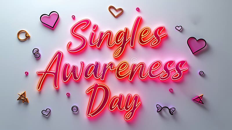 Celebrating Singles Awareness Day with a Dynamic Graphic Design Stock ...