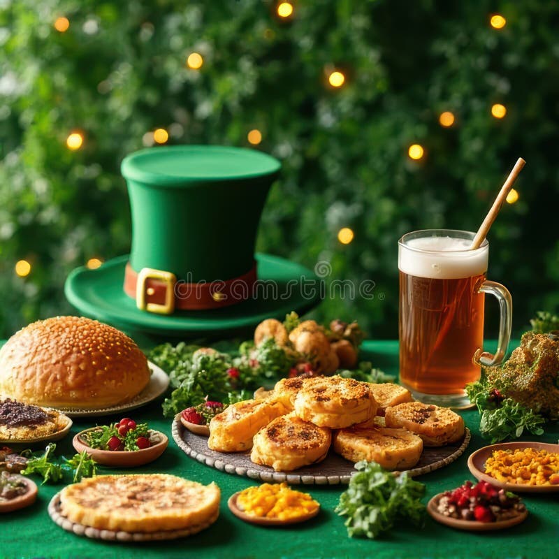 Celebrating St. Patrick S Day with a Traditional Irish Feast Stock ...