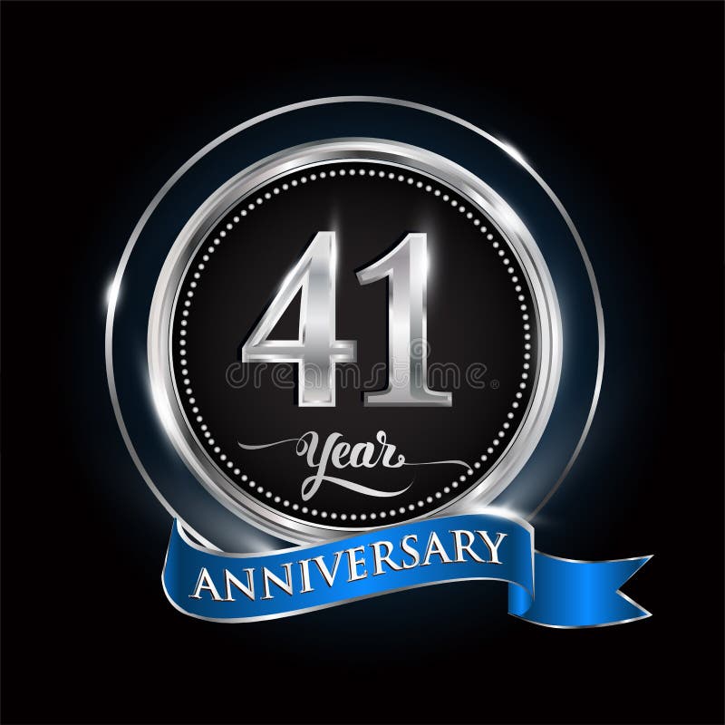 41st Years Anniversary Celebration Logo, Birthday Vector Design Stock ...