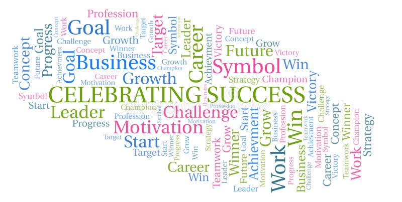 Celebrating Success Word Cloud. Stock Illustration - Illustration of ...