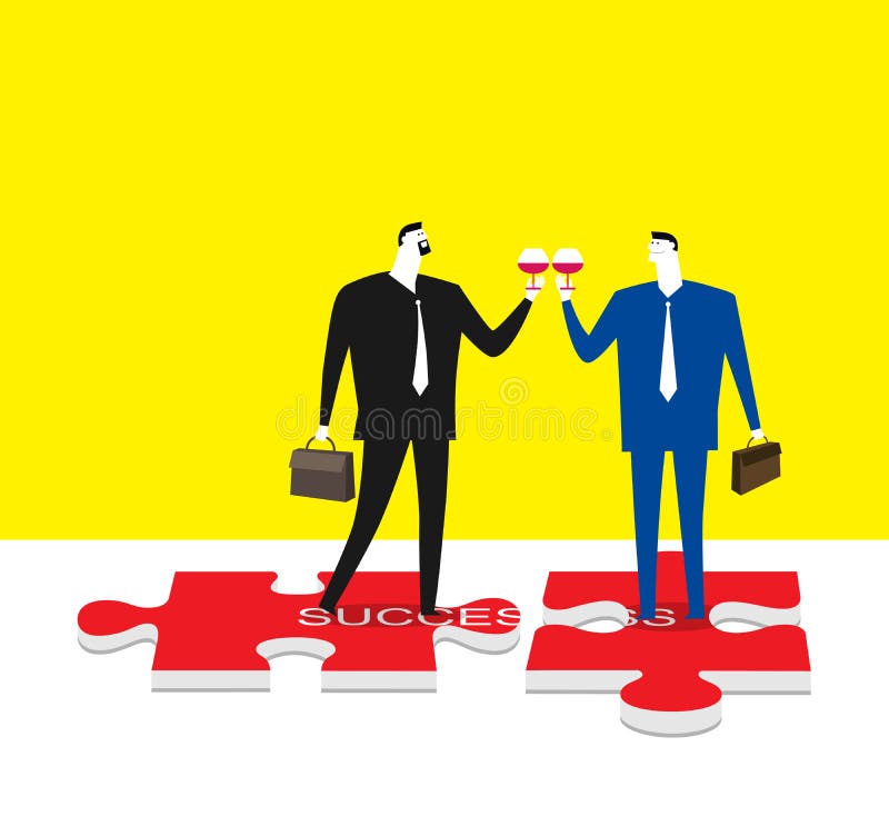Celebrating a Successful Deal Stock Illustration - Illustration of help ...