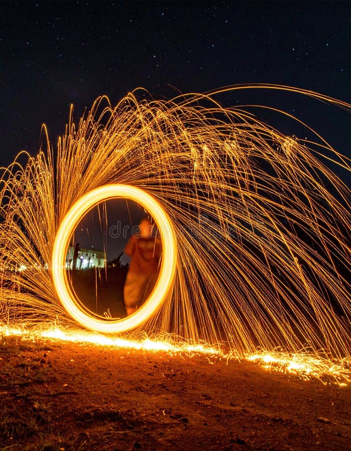 Celebrating Summer Solstice with Dazzling Fire Stock Photo - Image of ...