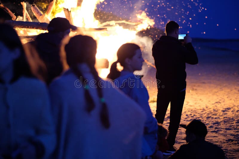 Celebrating the Summer Solstice Editorial Image - Image of summer, fire ...