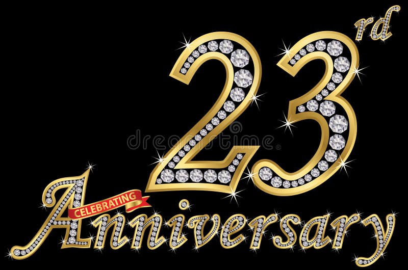 23th Anniversary Celebration. Greeting Card Template Stock Vector ...