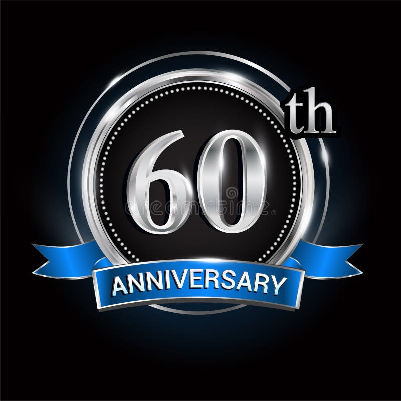 60th Silver Blue Anniversary Logo Stock Illustrations – 25 60th Silver ...