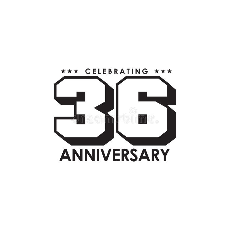 Celebrating 36th Year Anniversary Logo Design Template Stock Vector ...