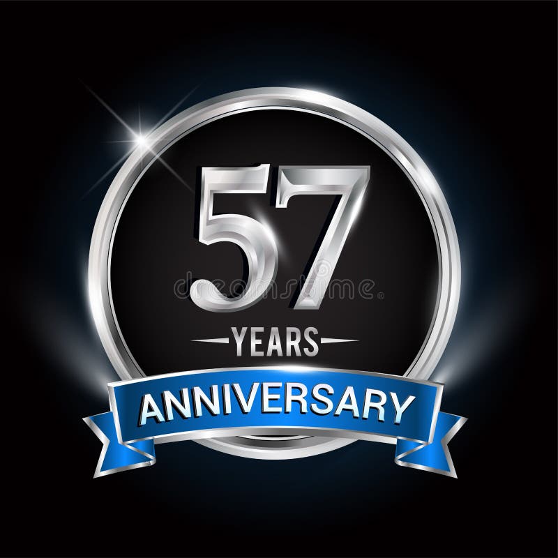 57th Years Anniversary Logo Birthday Celebration Abstract Design Vector ...
