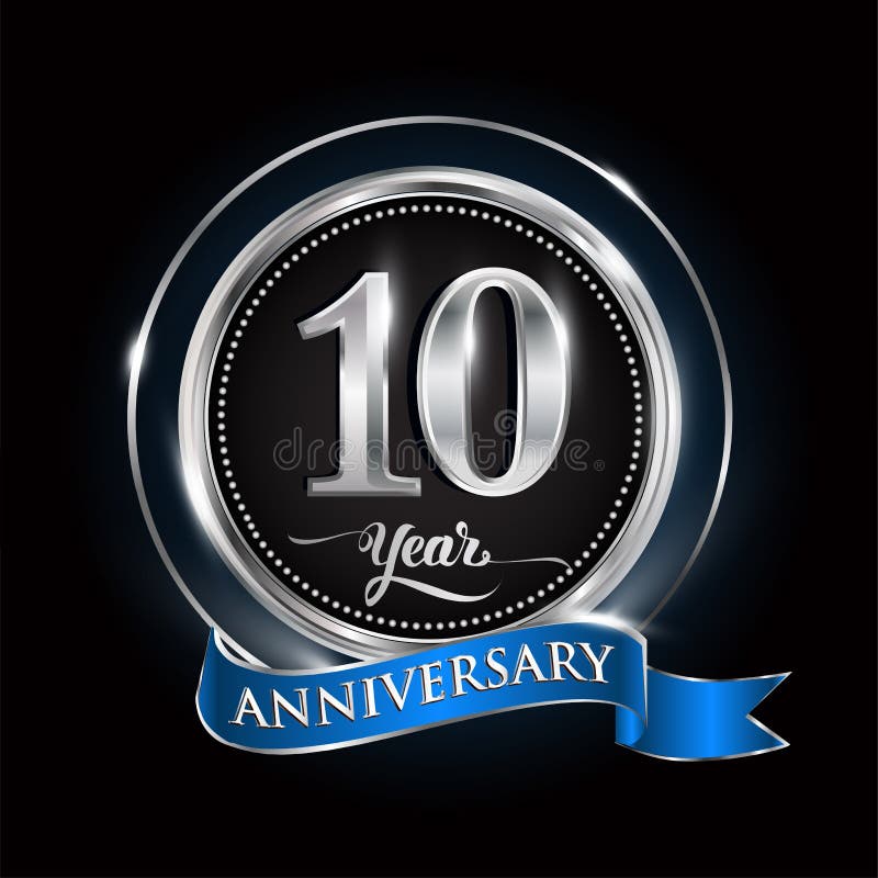 Celebrating 10th Years Anniversary Gold Label, Vector Stock Vector ...