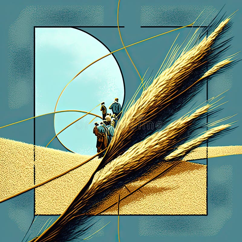 Celebrating the Wheat Harvest Stock Illustration - Illustration of food ...