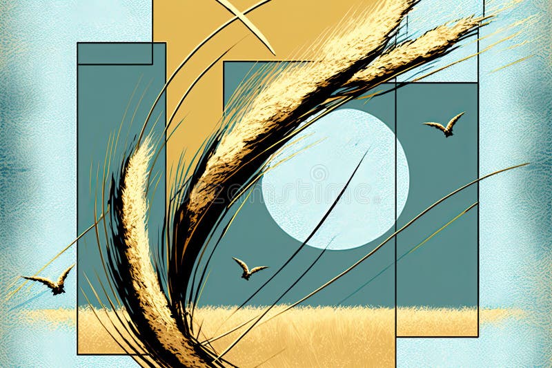 Celebrating the Wheat Harvest Stock Illustration - Illustration of ...