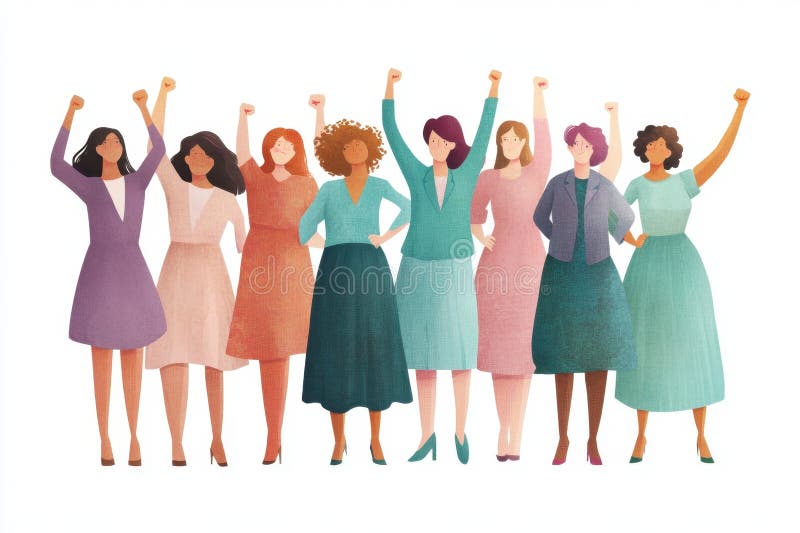 Celebrating Women S Strength and Unity – Inspiring Illustration of ...
