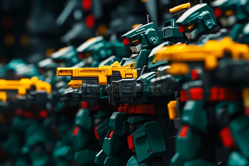 Celebrating on a Wooden Surface, Five Toy Robots Perform a Joyful Dance ...