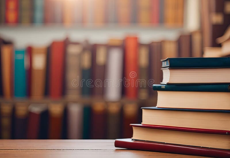 Celebrating World Book Day with a Stack of Books in a Library. Stock ...