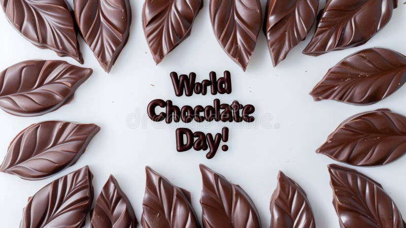 Celebrating World Chocolate Day with Artistic Chocolate Leaves Stock ...