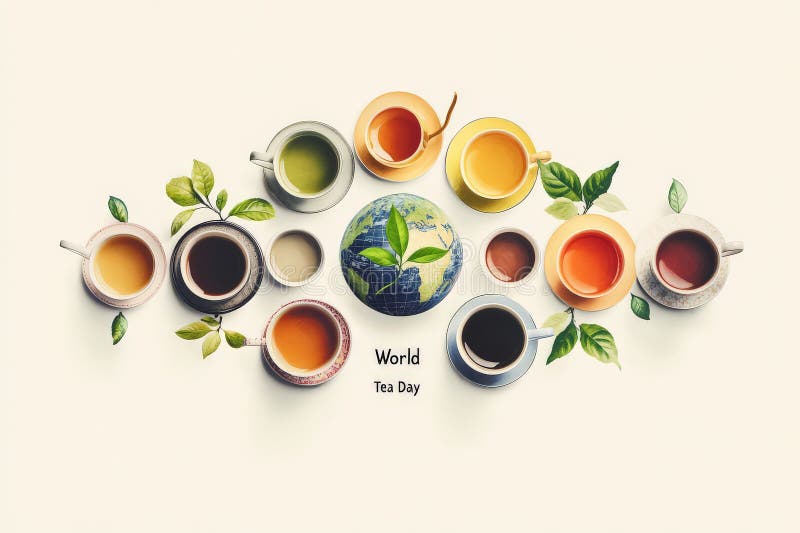 Celebrating World Tea Day stock illustration. Illustration of ...