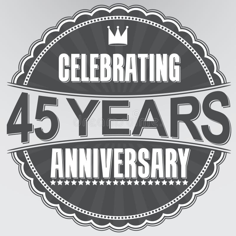 Celebrating 45th Anniversary Gold Label, Vector Stock Vector ...
