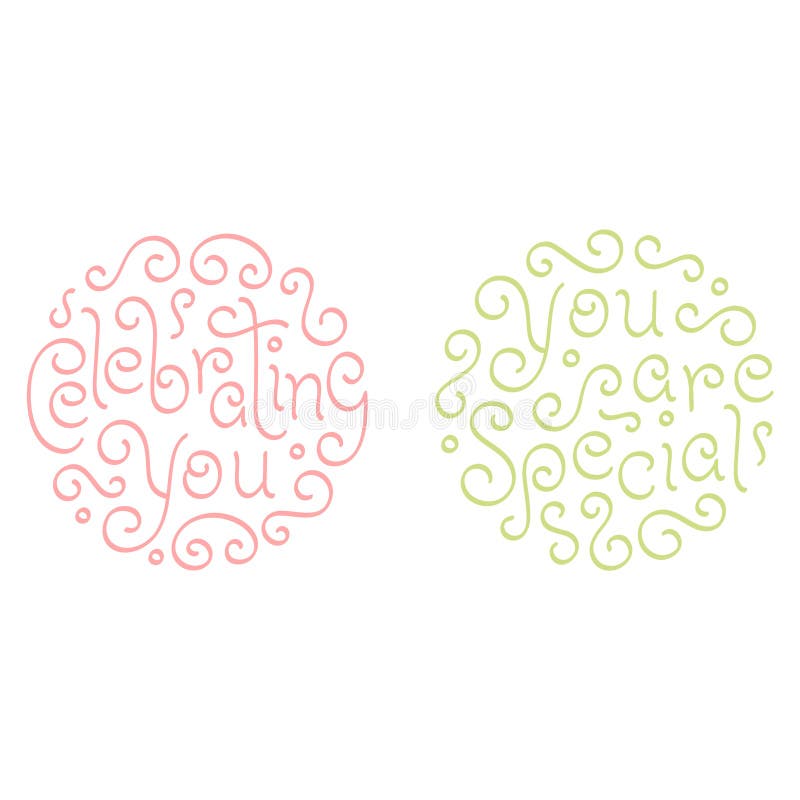 Celebrating You in Circle Shape Stock Vector - Illustration of text ...