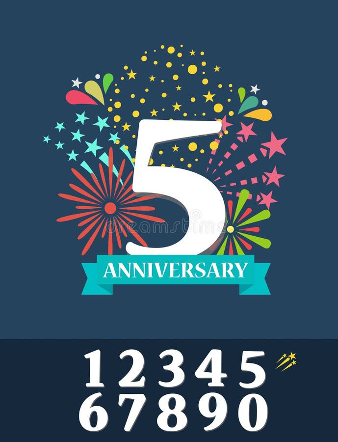 Celebration Background and Anniversary Fireworks. Additional Set Stock ...