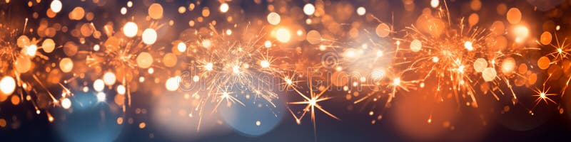 Celebration Background Banner Panorama Long Sparklers Stock ...