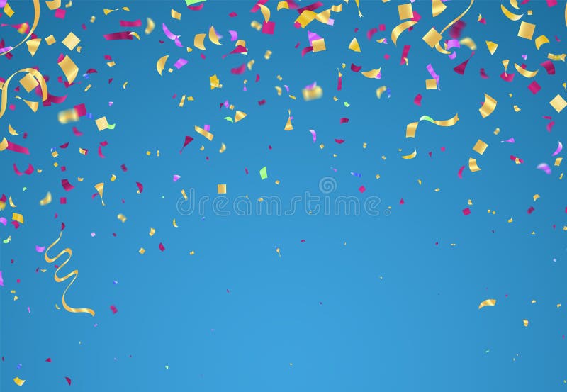 Celebration Background with Confetti and Ribbons. Vector Illustration ...