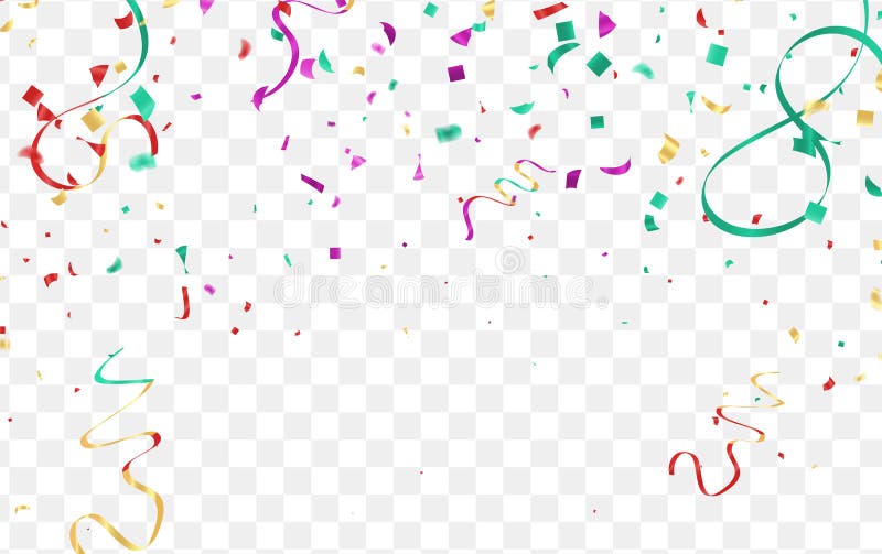 Celebration Background with Confetti and Ribbons. Vector Illustration ...