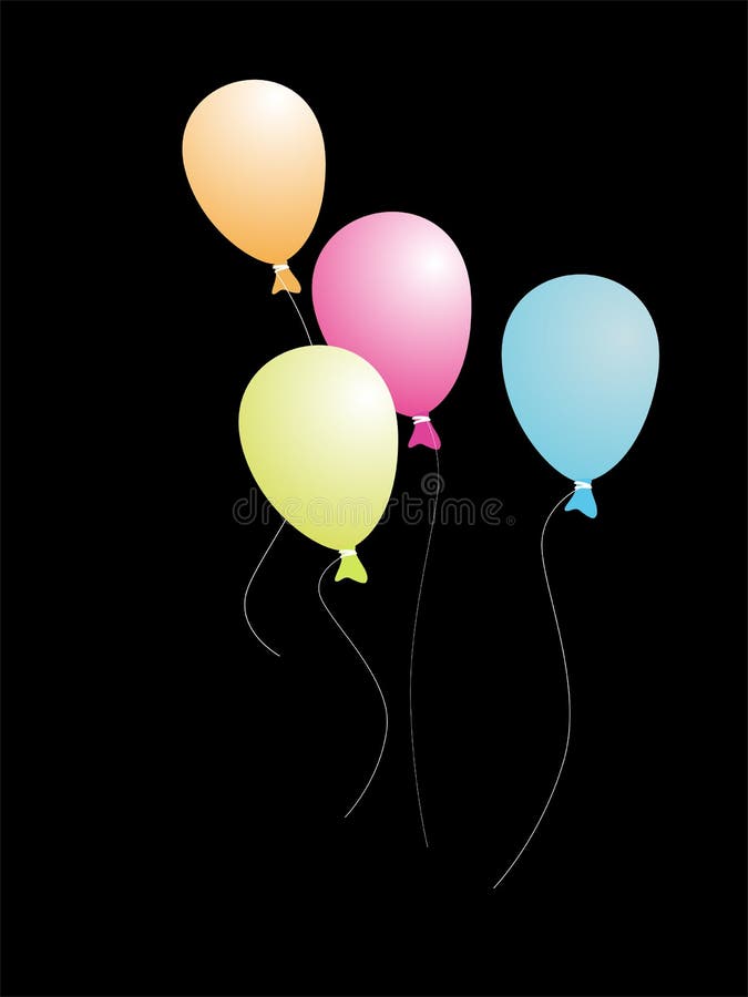 Party balloons stock vector. Illustration of ribbon, colourful - 6737393