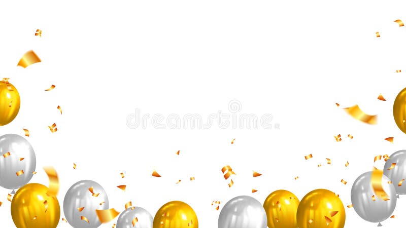 Celebration Banner with Gold and Silver Balloons Stock Vector ...