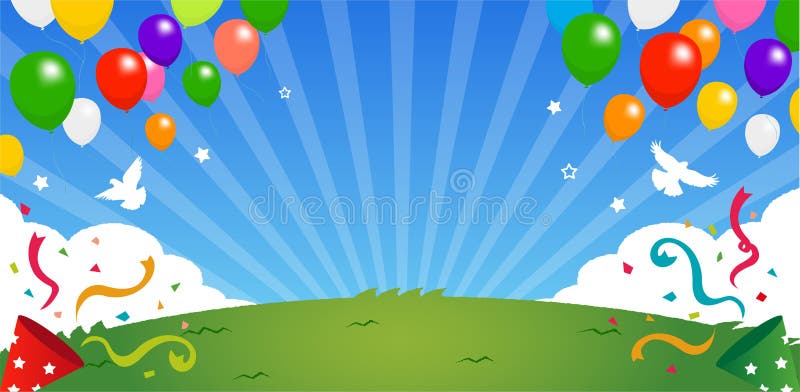 Happy Birthday Banner Balloons Landscape Stock Illustrations – 249 ...