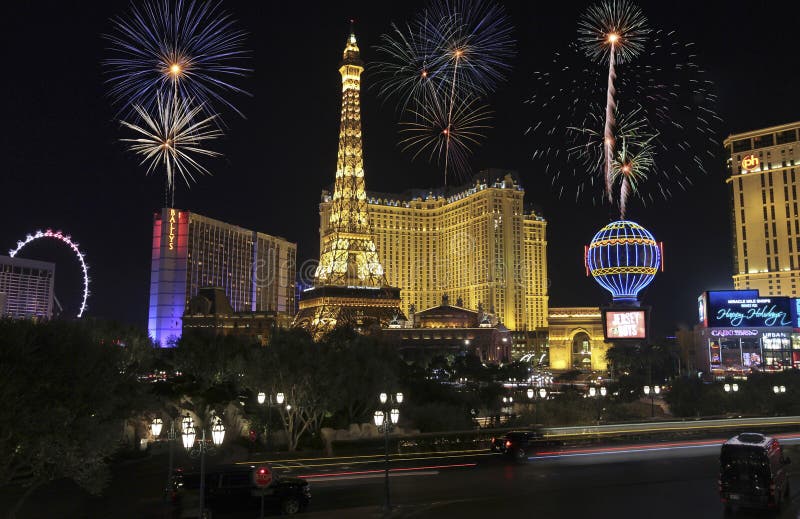 A Celebration at Bellagio and Las Vegas Blvd Editorial Stock Image ...