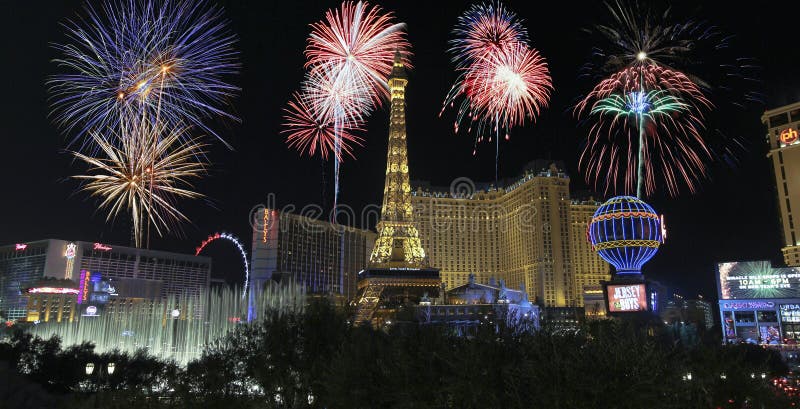 A Celebration at Bellagio and Las Vegas Blvd Editorial Image - Image of ...
