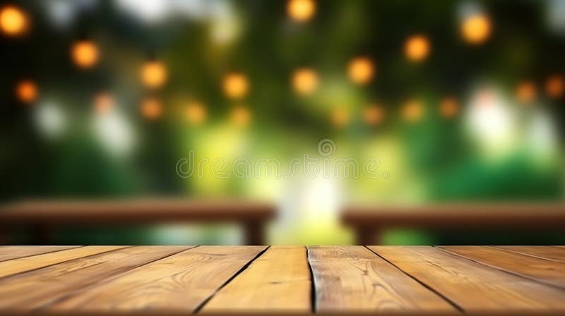 Celebration Blurred Birthday Party Background on Empty Wooden Tabletop ...