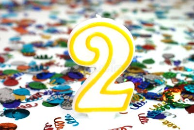 Celebration Candle - Number 2 Stock Photo - Image of decorative, candle ...