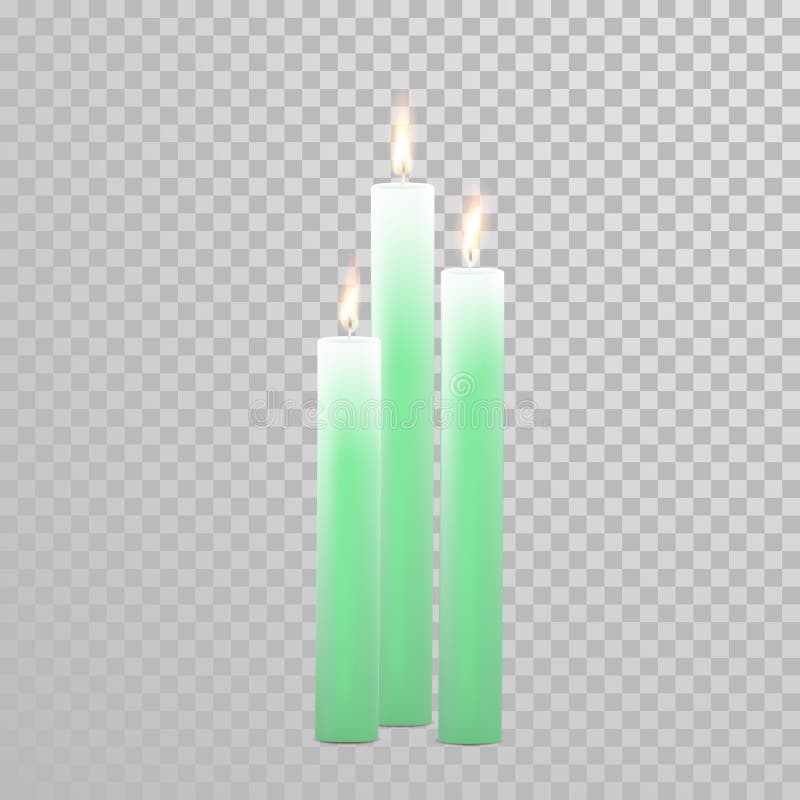 Celebration Candle Set of Green Vector Candles Stock Vector ...