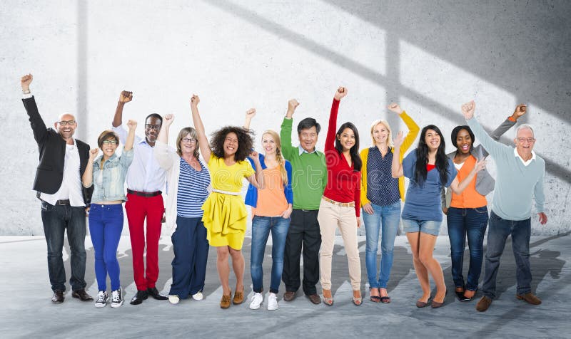 Celebration Community Cheerful Happiness Success Concept Stock Image ...