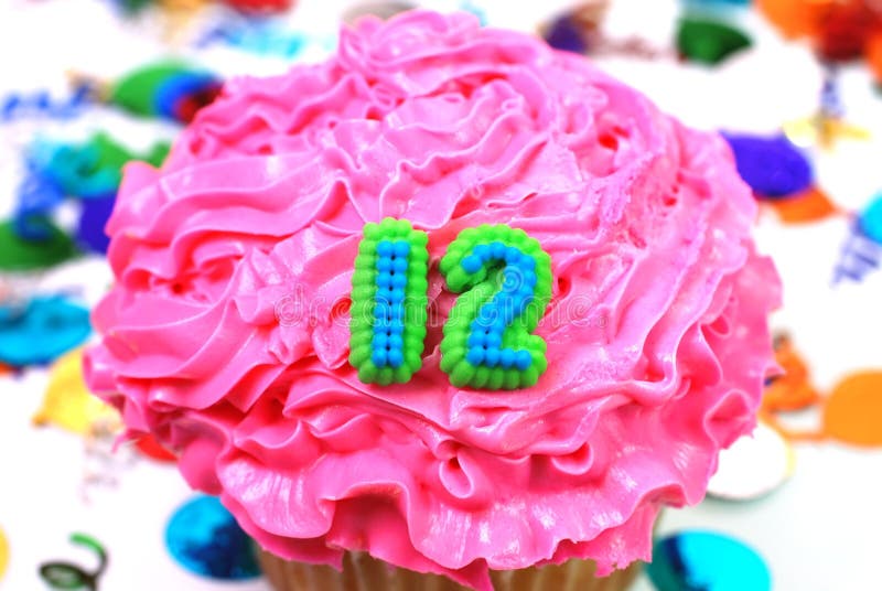 Celebration Cupcake - Number 12 Stock Photo - Image of cake, sweets ...