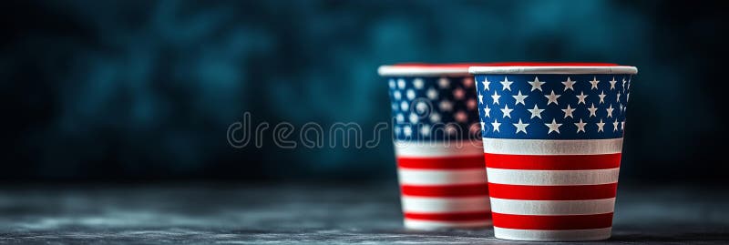 Celebration Cups Featuring American Flags on a Vibrant Studio Backdrop ...