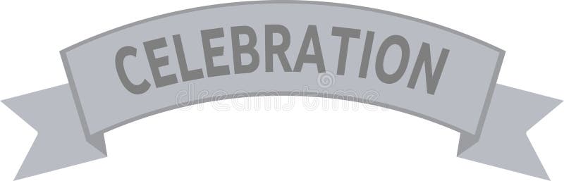 Celebration Curved Silver Ribbon, Celebration Ribbon, Celebration ...
