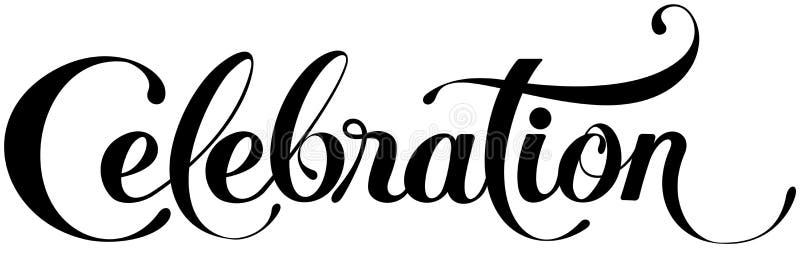 Celebration 3 - Custom Calligraphy Text Stock Vector - Illustration of ...