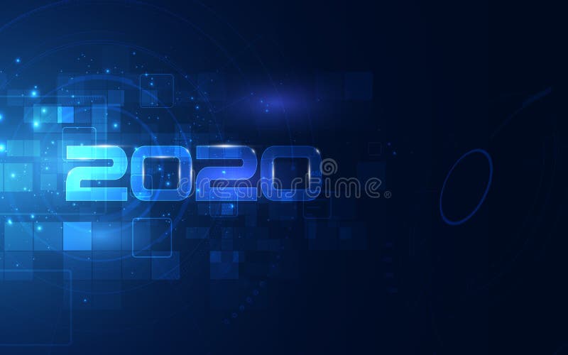 2020 Celebration with Cyber Futuristic Technology Background, Countdown ...