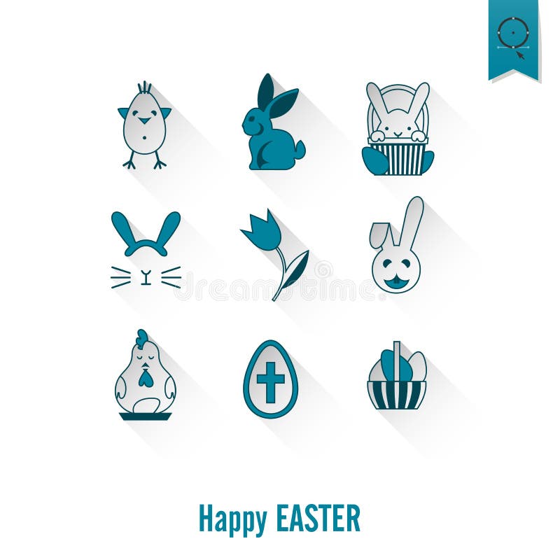 Celebration Easter Icons stock vector. Illustration of decoration ...