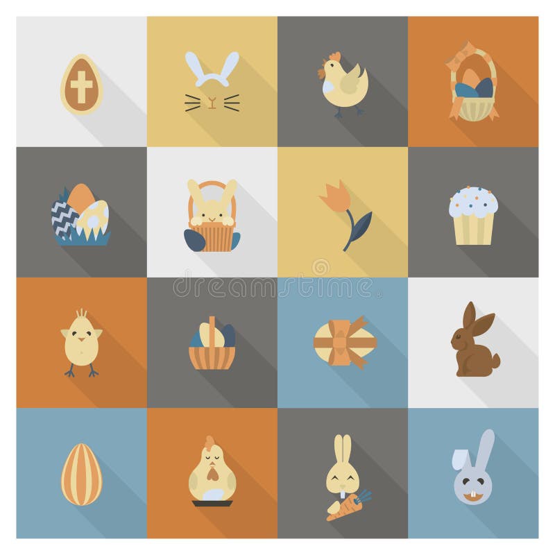 Celebration Easter Icons stock vector. Illustration of decoration ...
