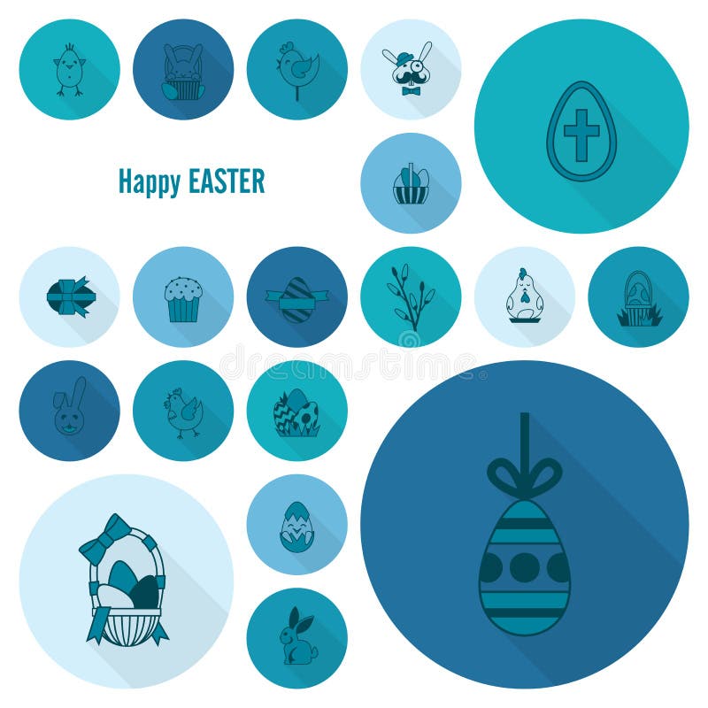 Celebration Easter Icons stock vector. Illustration of decoration ...