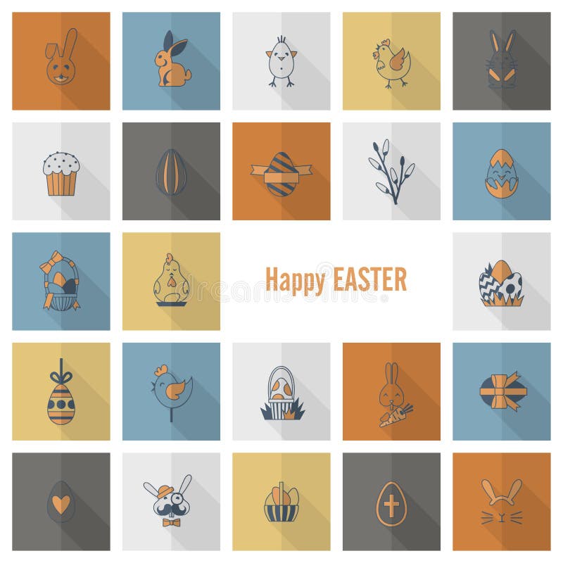 Celebration Easter Icons stock vector. Illustration of spring - 51473142