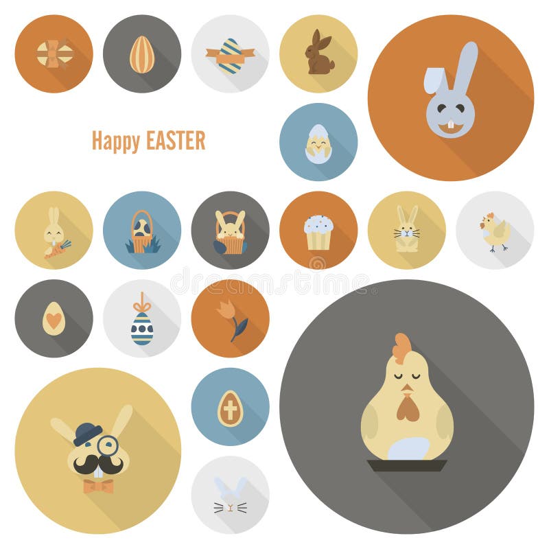Celebration Easter Icons stock vector. Illustration of holiday - 56933505