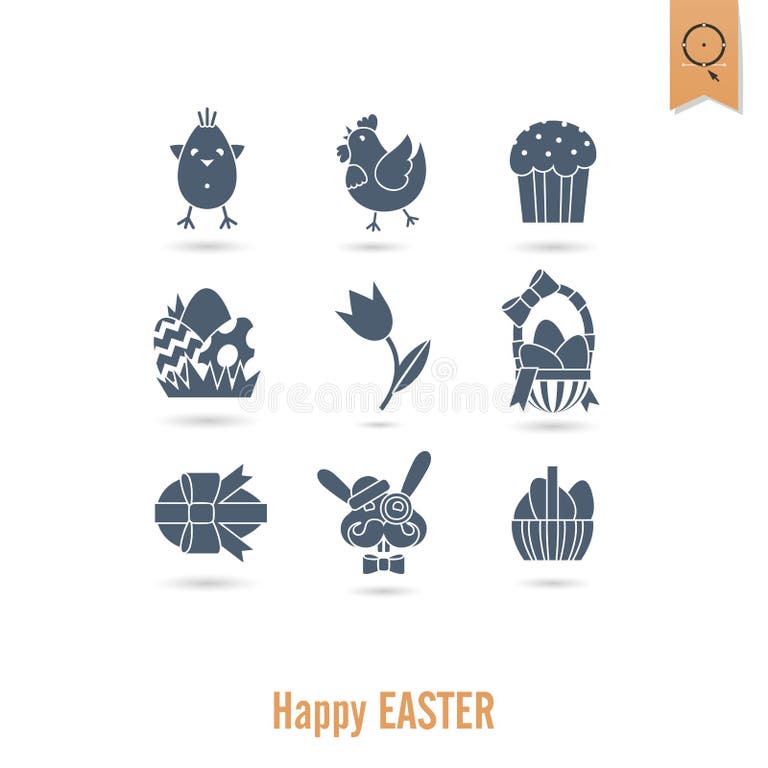 Celebration Easter Icons stock vector. Illustration of easter - 58403308