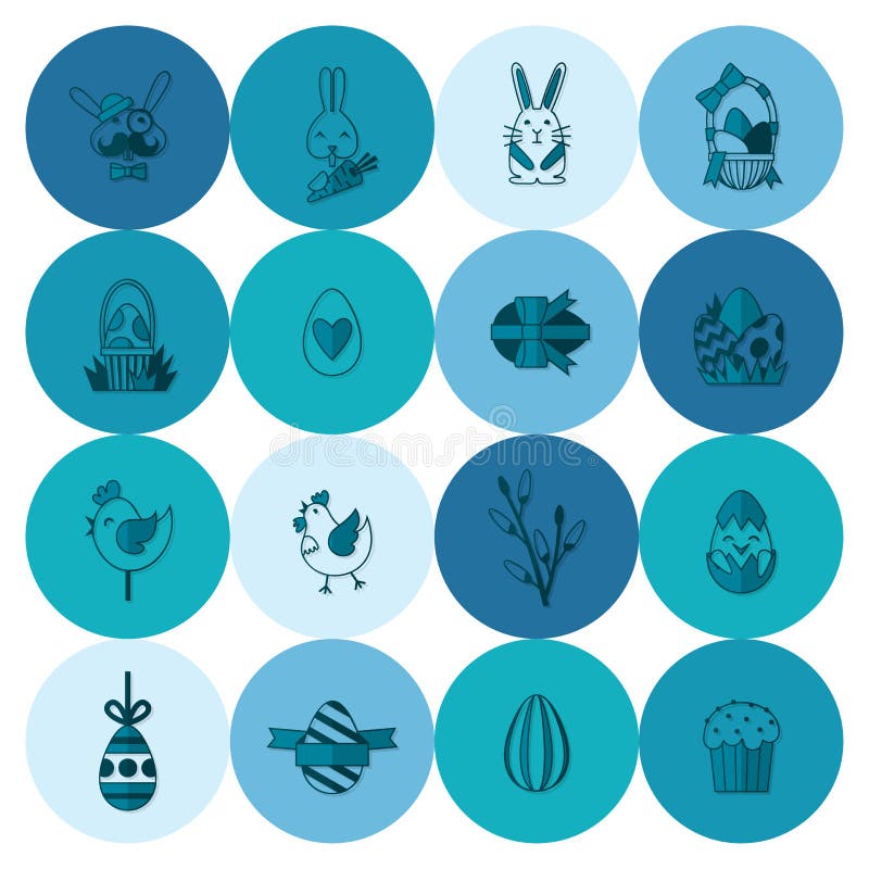 Celebration Easter Icons stock vector. Illustration of decoration ...