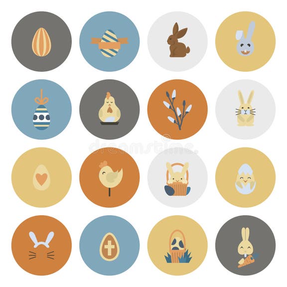 Celebration Easter Icons stock vector. Illustration of decoration ...